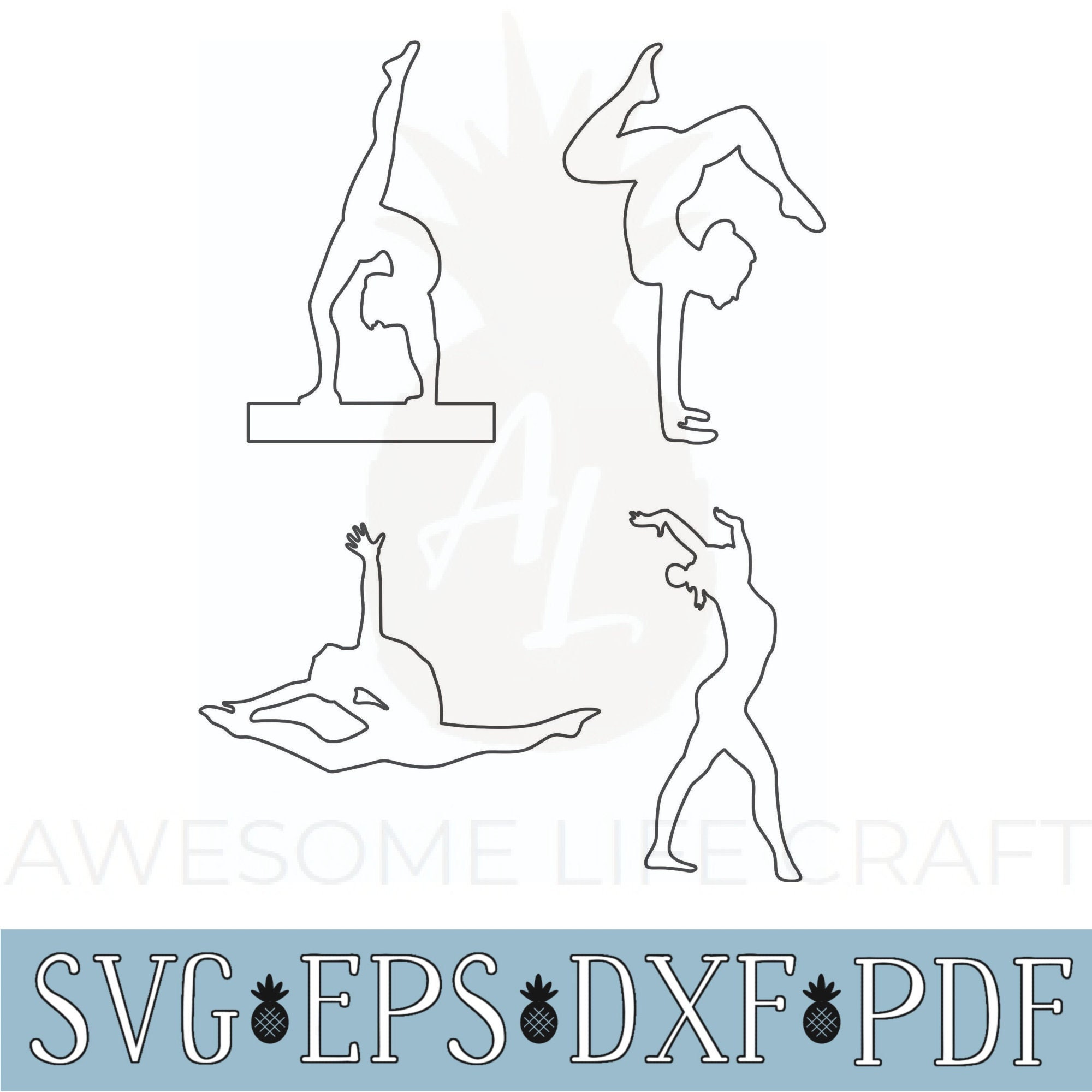 Gymnast SVG Files 4 Instant Downloadable Bundle Files EPS | Etsy