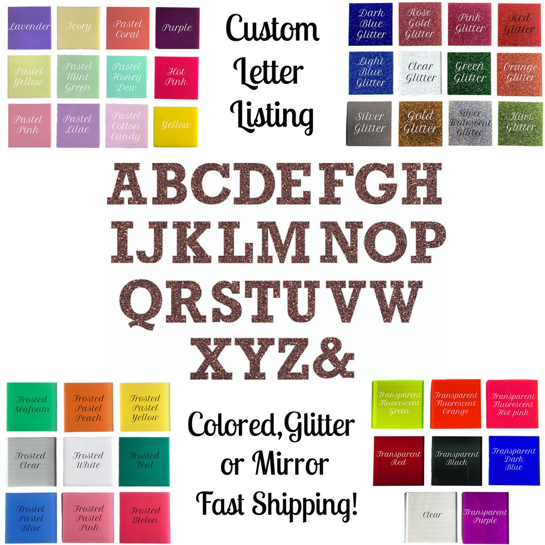 Acrylic Block Letters, Glitter Acrylic Kids Letters, Acrylic Decorative ...