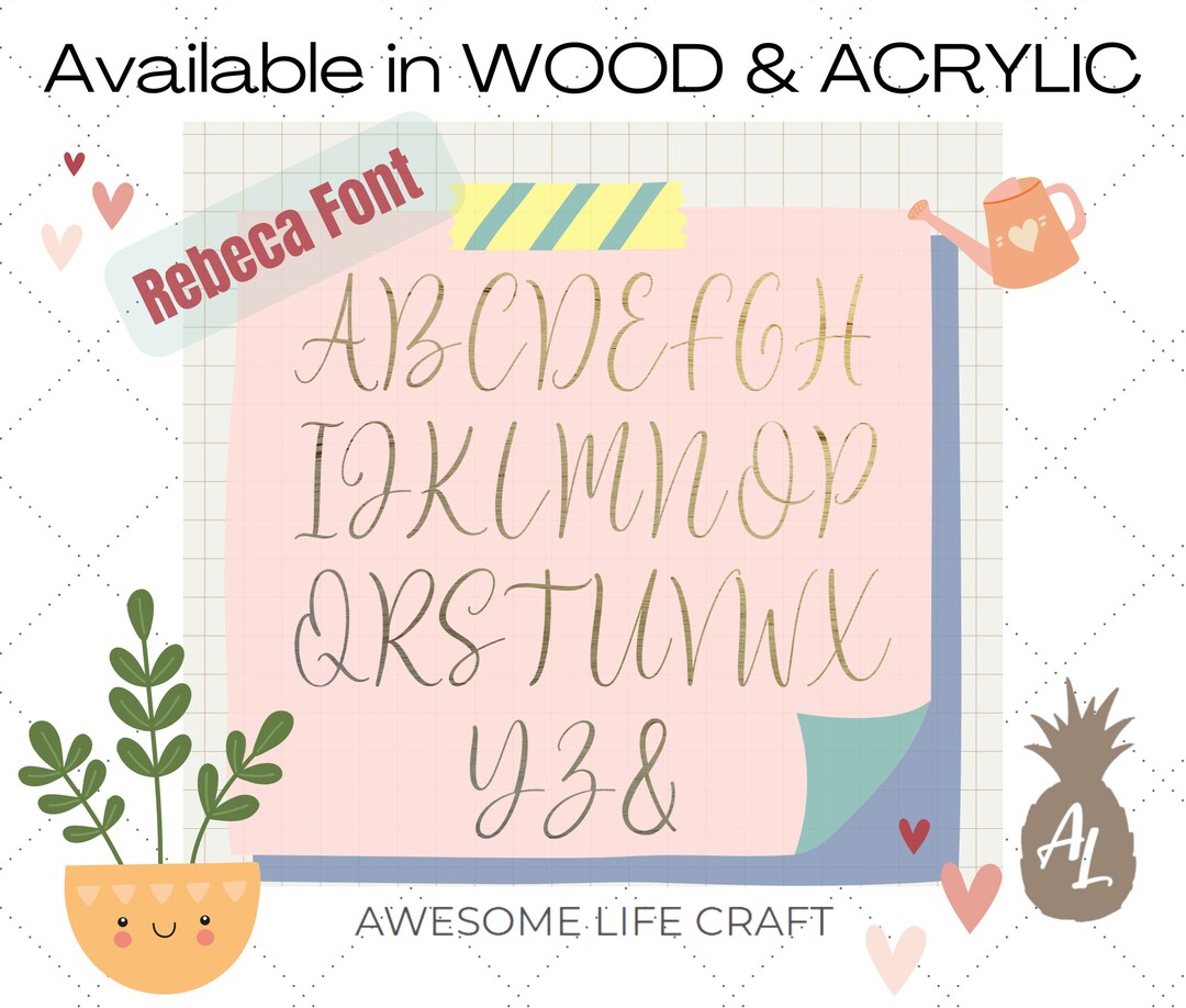 Blank Craft Wooden Letters, Unfinished Wall Hanging Lettering, Rebeca ...