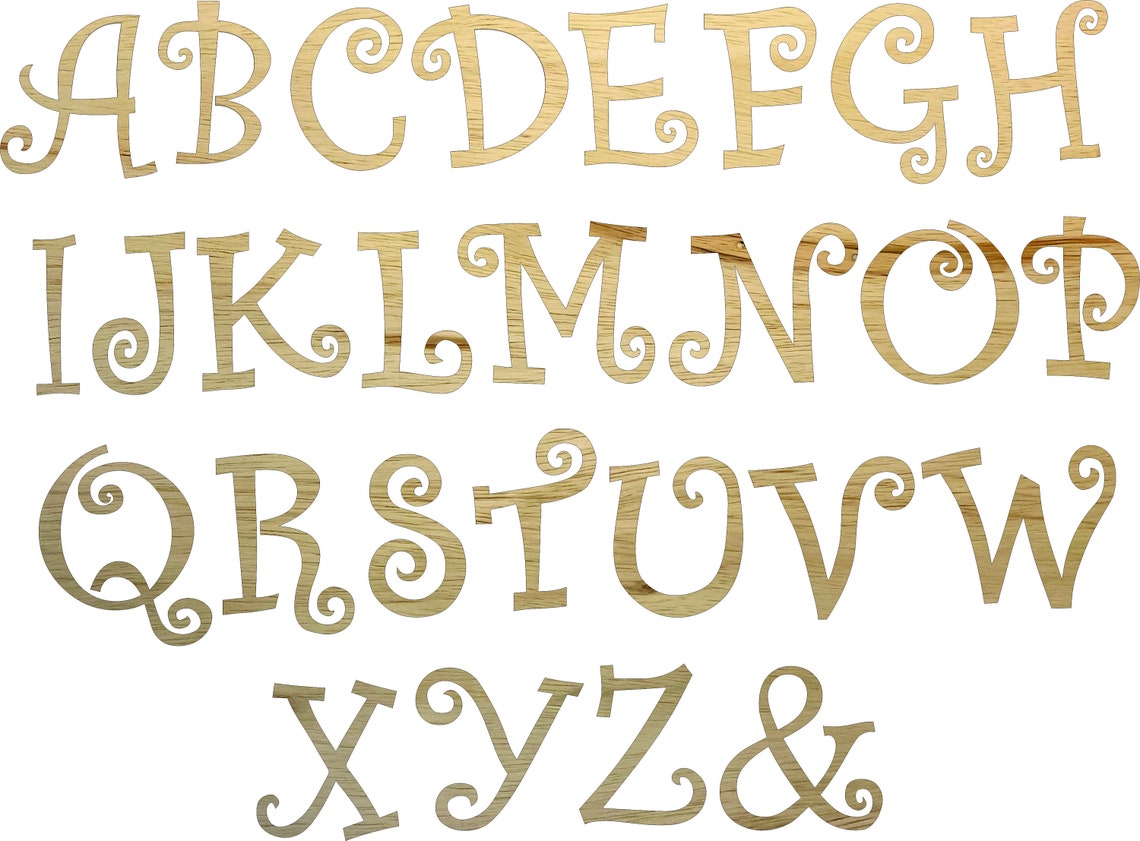 Wooden Curlz Letters Wood Girl Craft Letter Paintable VBS - Etsy