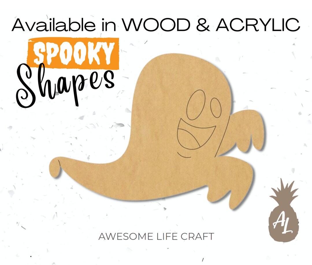Wooden Halloween Ghost Flying Shape, Unfinished Craft Cutout - Etsy