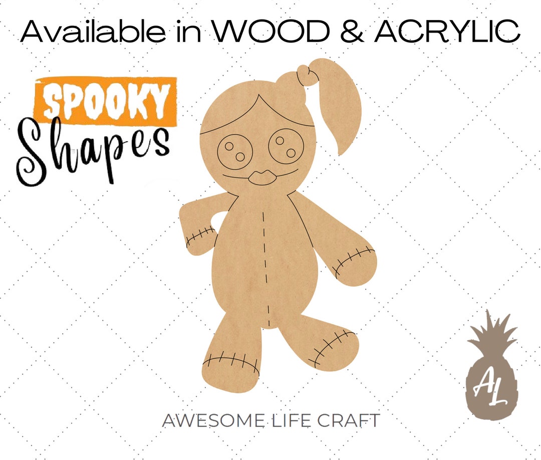 Voodoo Doll With Pony Tail Wood Cutout, Unfinished Craft - Etsy