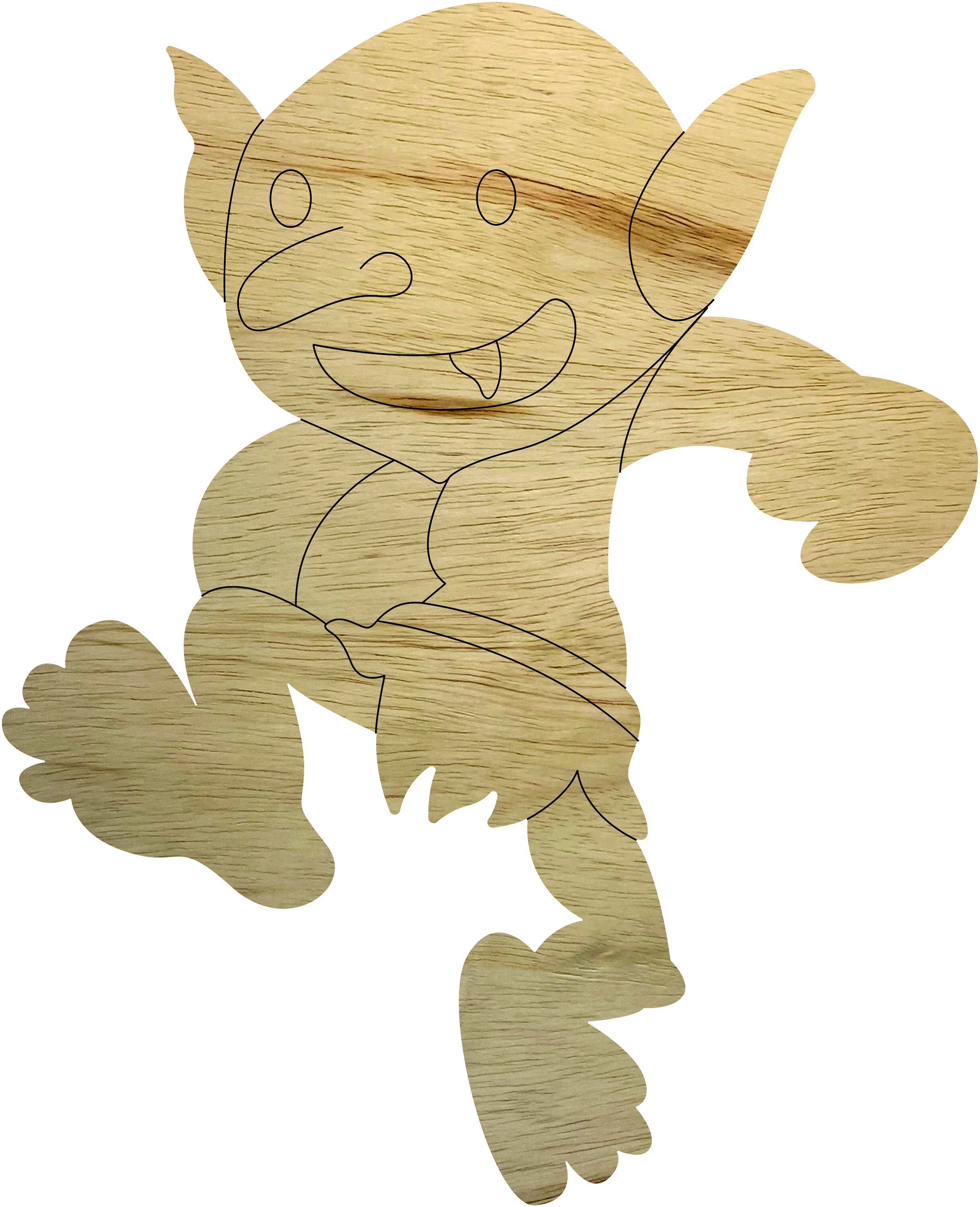 Wooden Halloween Goblin Craft Shape Unfinished Halloween - Etsy