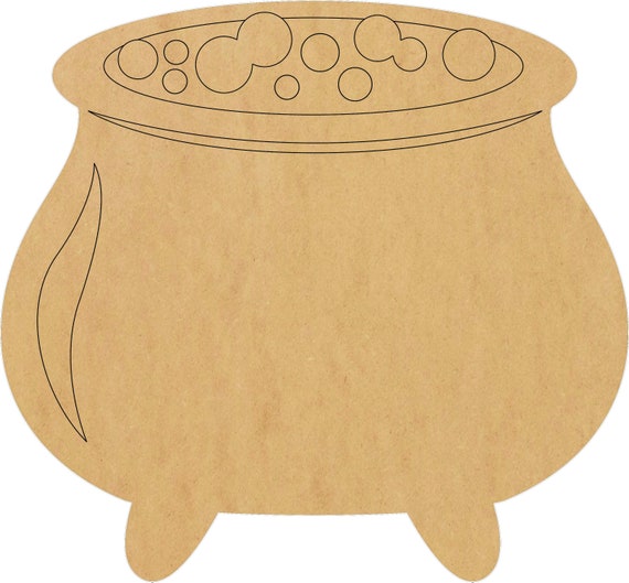 Wood Cauldron Pot Craft Shape Unfinished Halloween Cutout - Etsy
