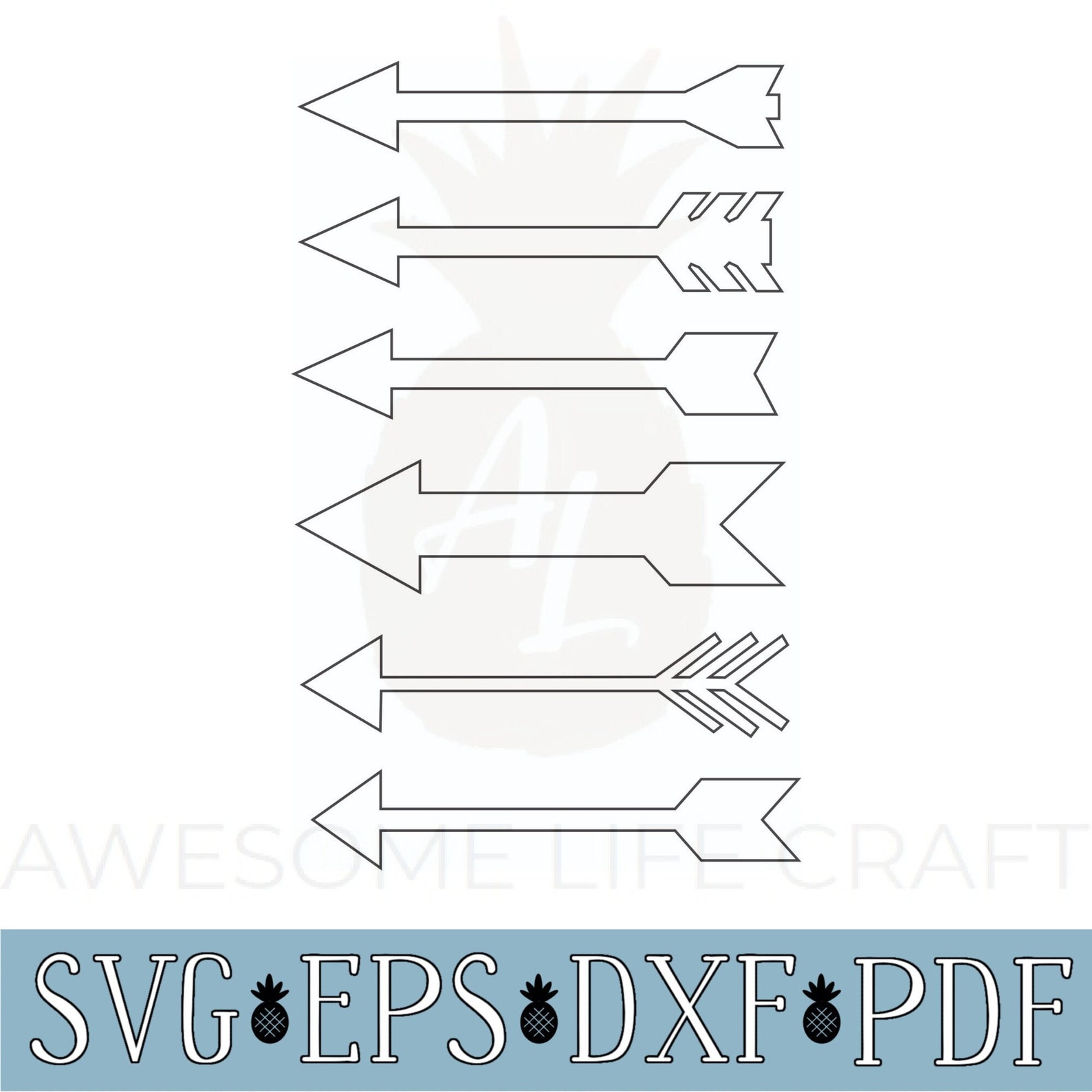 SVG Arrow Bundle Files, 6 Digital Downloads, DXF CNC Laser Machine ...
