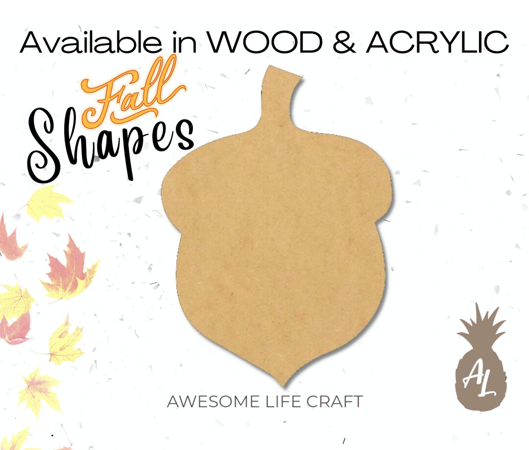 Fall Acorn Craft Shape: Unfinished Wood or Acrylic Cutout - Etsy