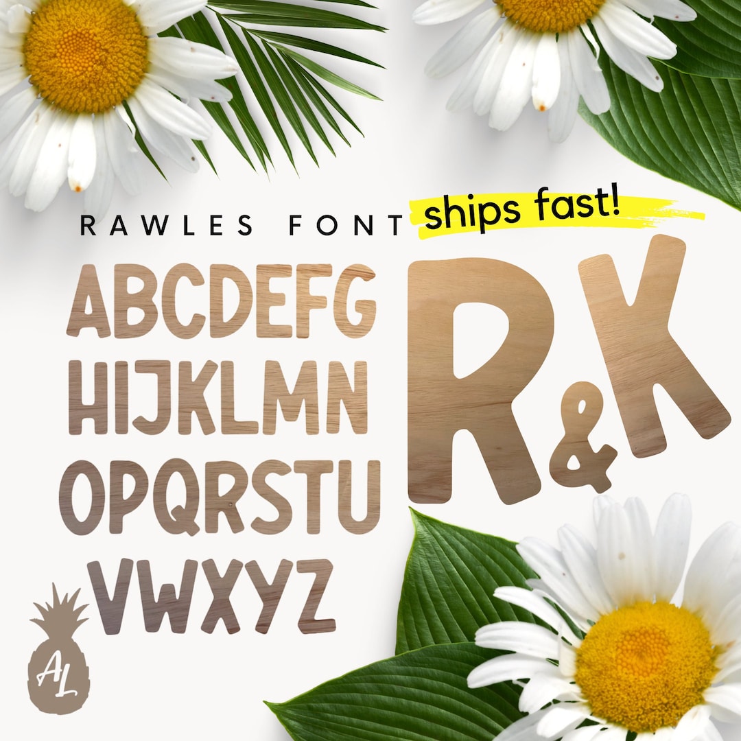 Wood Craft Letters, Bold Wooden Paintable Letters, DIY Rawles Font ...