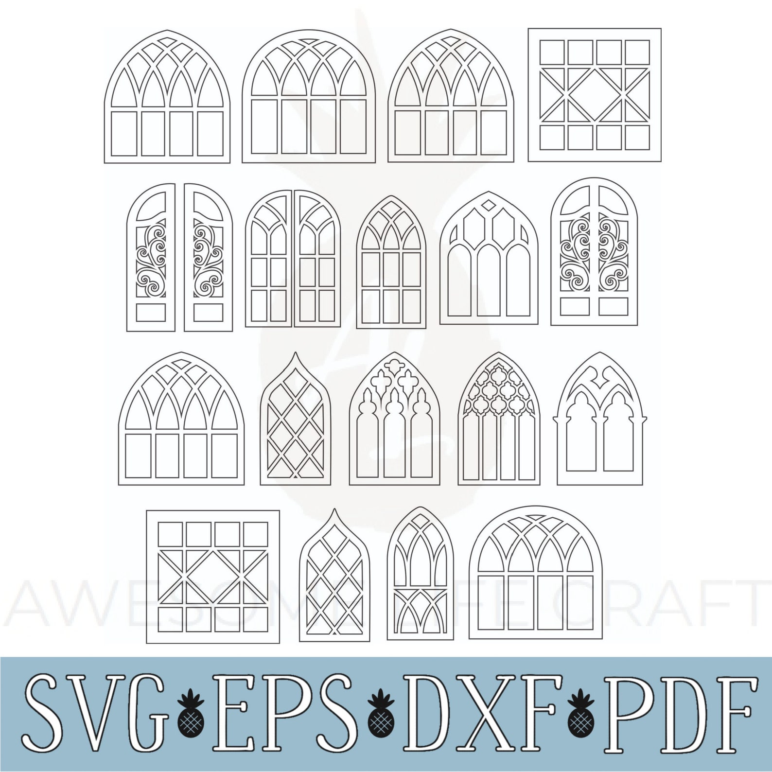 SVG Window Cathedral Frame Bundle Download 18 High Quality - Etsy