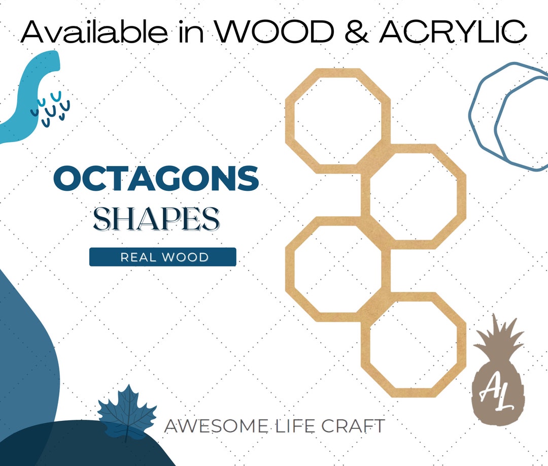 Paintable Octagon Wood Shape: Unfinished MDF or Acrylic Craft - Etsy