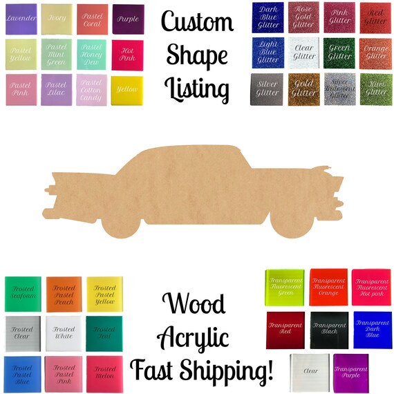 Unfinished Antique Car Wood Shape Acrylic Blank Old Car - Etsy