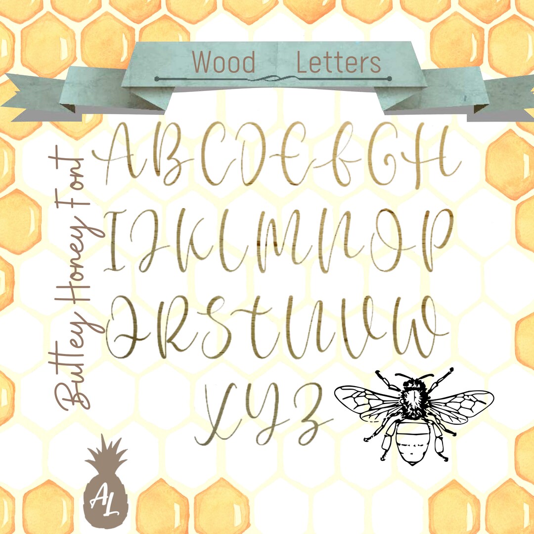 Script Wooden Letters, Paintable Cursive Wood Lettering, DIY Buttey ...