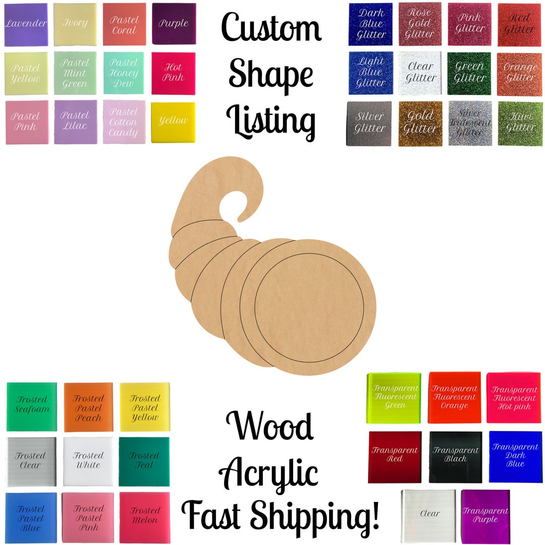 Cornucopia Wooden Shape, Thanksgiving Diner Wood Cutout, Acrylic ...