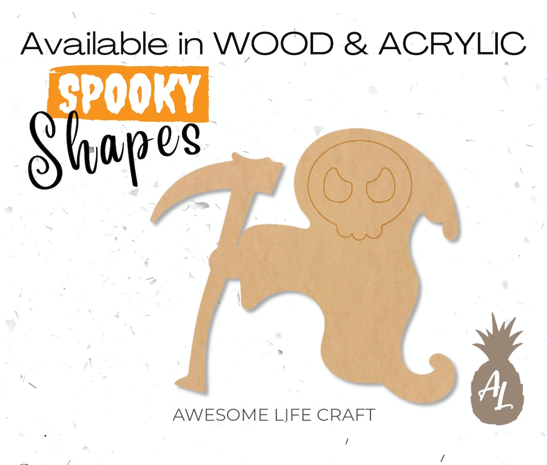 Grim Reaper Wooden Shape, Halloween Wood Craft Cutout - Etsy