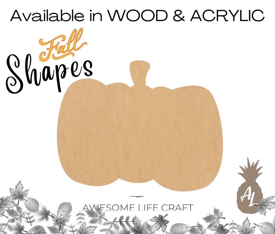 Unfinished Wide Pumpkin Shape, Fall Blank Craft, Acrylic Pumpkin Cutout ...