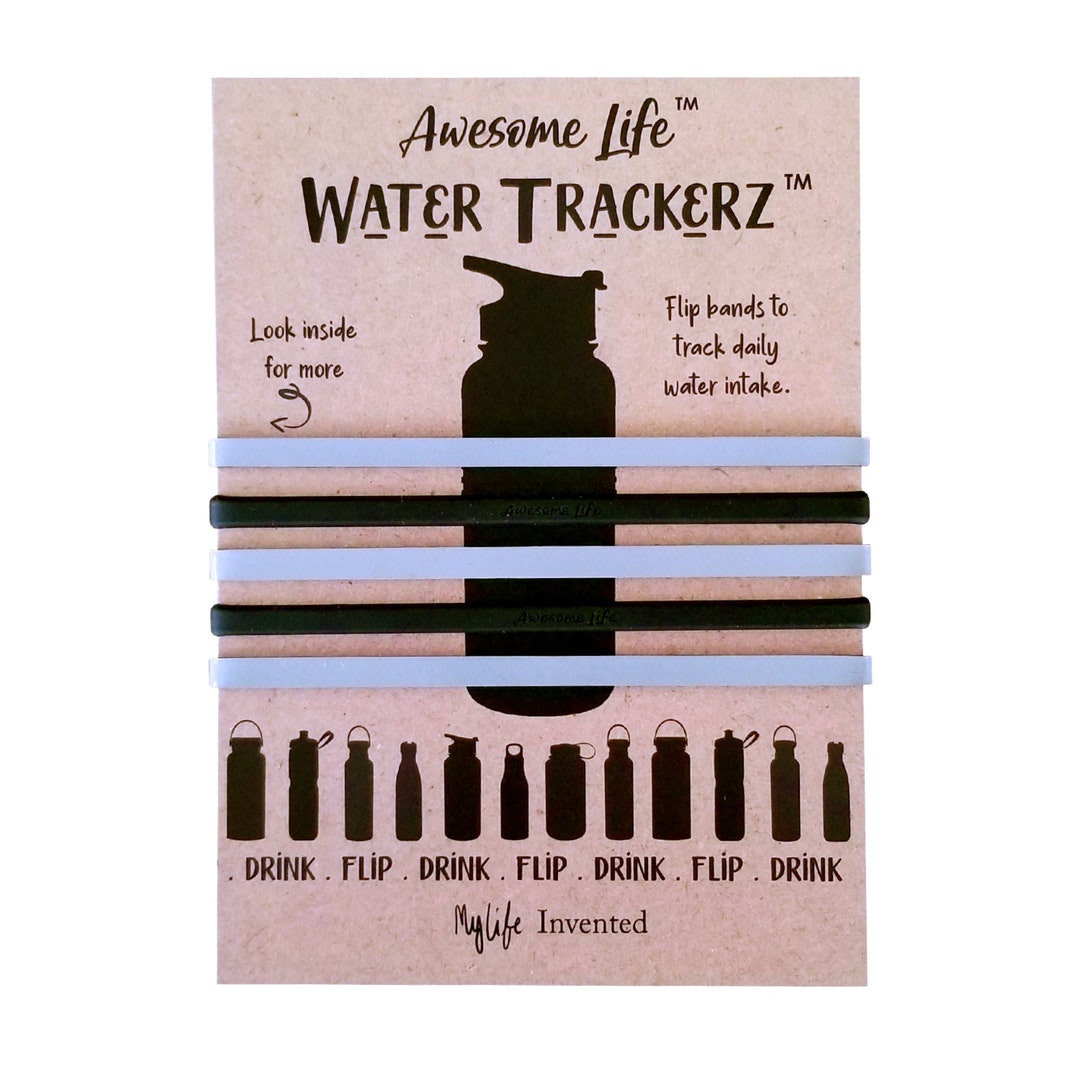 Water Trackerz Bands Black/grey Track Your Water - Etsy