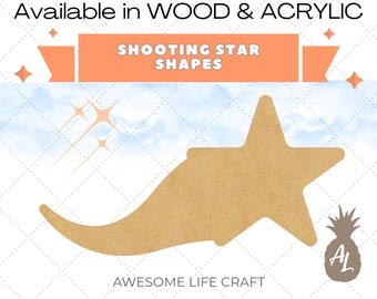 Shooting Star Shape, Clear Acrylic Craft Blank, Colored Acrylic Blank ...