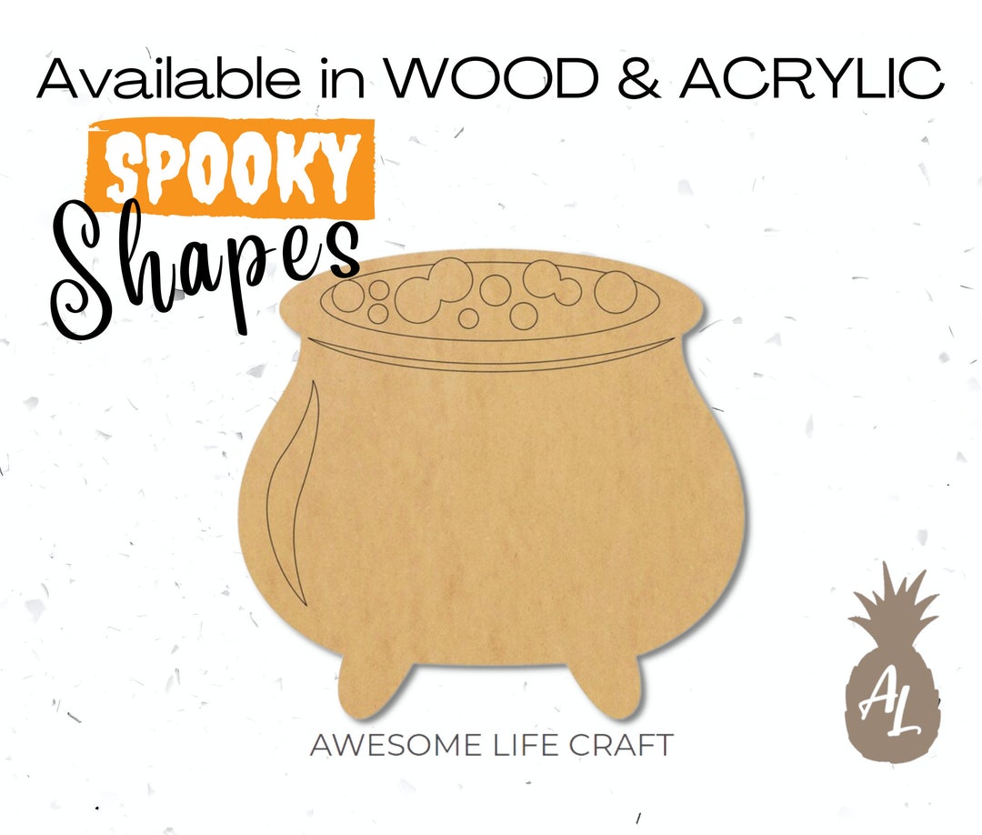 Wood Cauldron Pot Craft Shape, Unfinished Halloween Cutout - Etsy