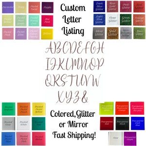 Glitter Acrylic Cursive Letters: Rebeca Font, Nursery Decor - Etsy