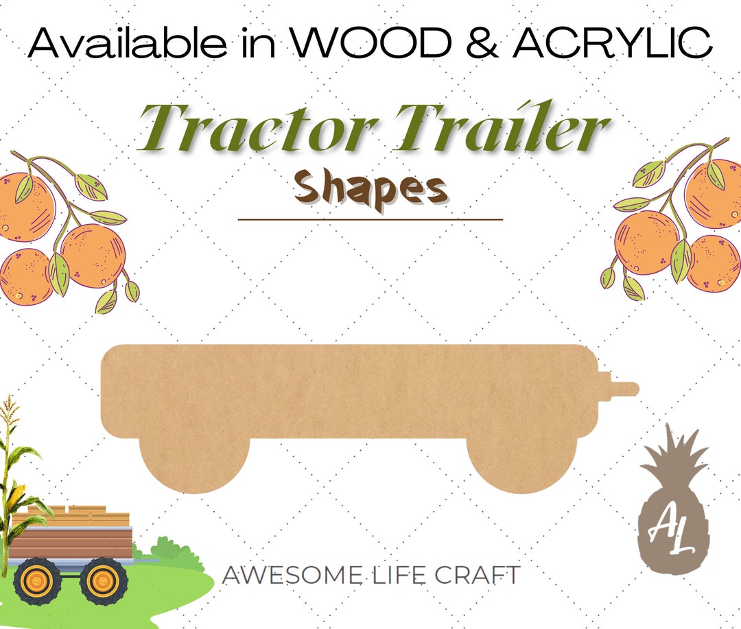 Wood Tractor Trailer Shape Tractor Trailer Wooden Cutout5 - Etsy