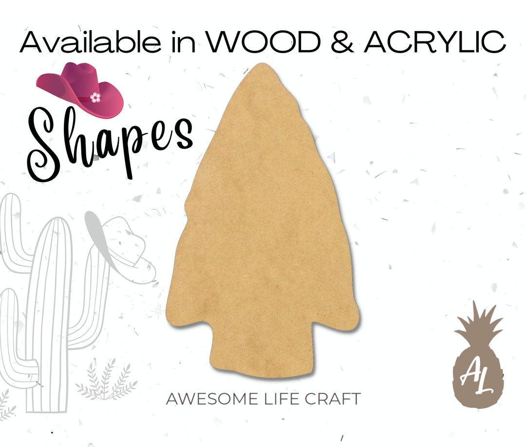 Arrowhead Craft Cutout: Unfinished Wood or Acrylic Shape - Etsy