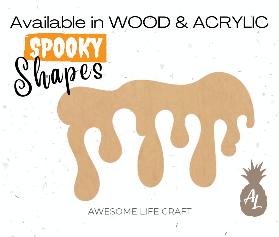 Blank Wood Slime Cutout, Unfinished Halloween Shape, Acrylic Shape ...