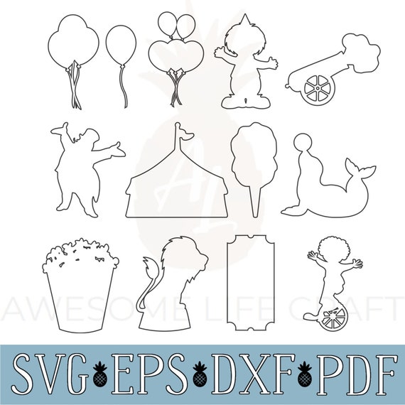 Circus SVG Bundle 13 Digital Files Circus EPS Cut Files CNC | Etsy