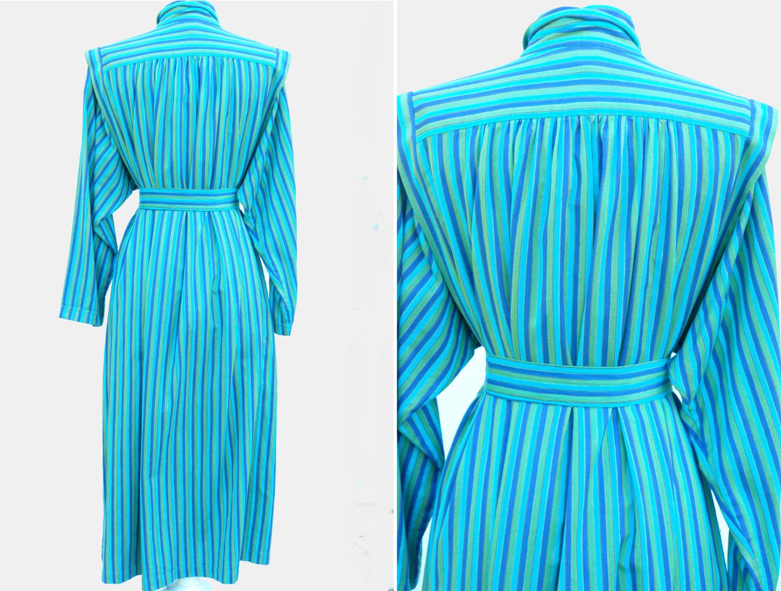 ADINI Vintage Kaftan Maxi Dress Striped India Cotton 1970s - Etsy