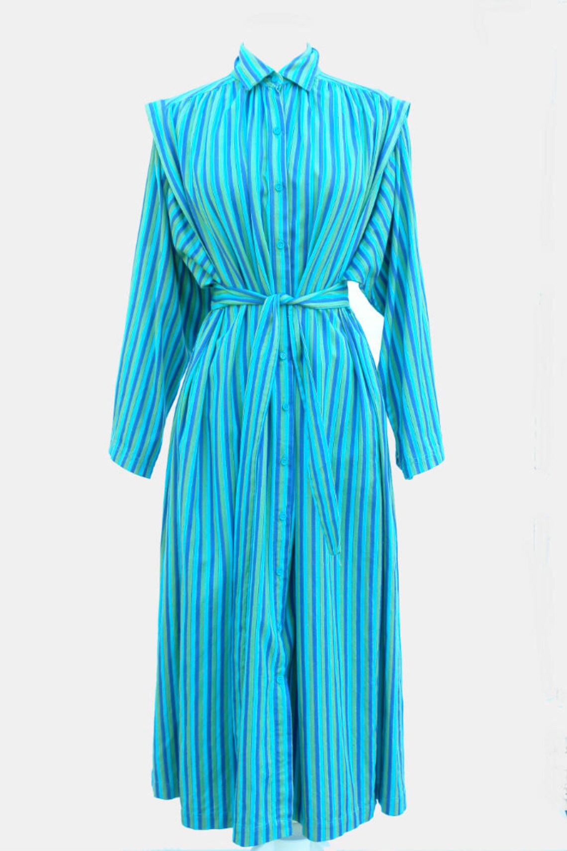 ADINI Vintage Kaftan Maxi Dress Striped India Cotton 1970s - Etsy