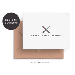 Printable Star Wars Father's Day Card, Happy Father's Day Card, Star ...