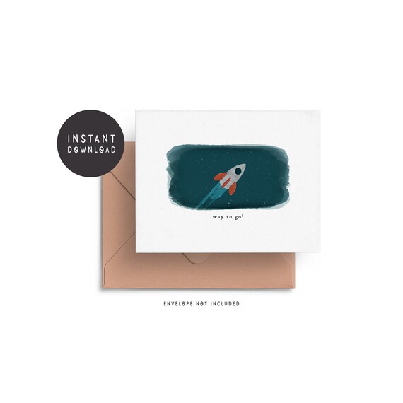 Printable Way to Go Card Digital Congratulations Card | Etsy