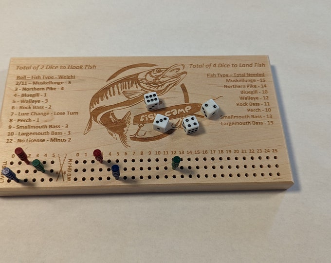 Solid Maple Fish Camp Dice Game - Etsy