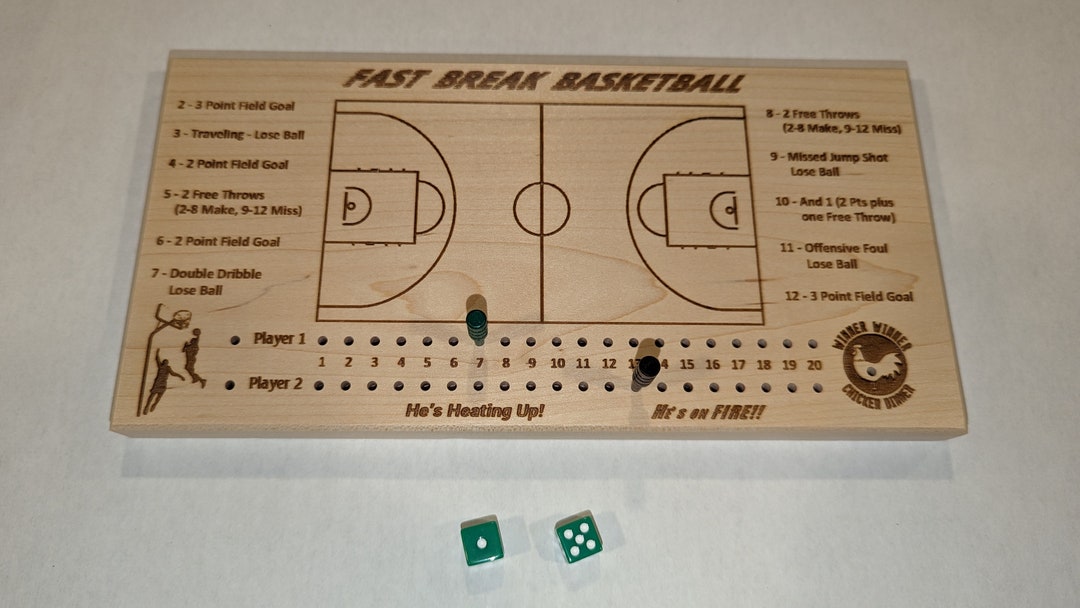 Solid Maple Fast Break Basketball Dice Game - Etsy