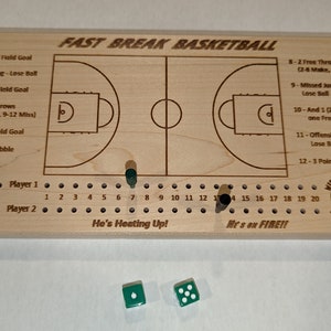 Solid Maple Fast Break Basketball Dice Game - Etsy