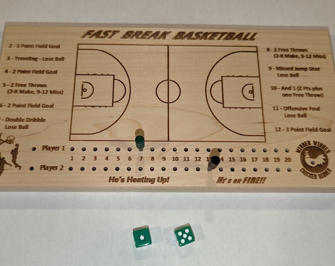 Solid Maple Fast Break Basketball Dice Game - Etsy