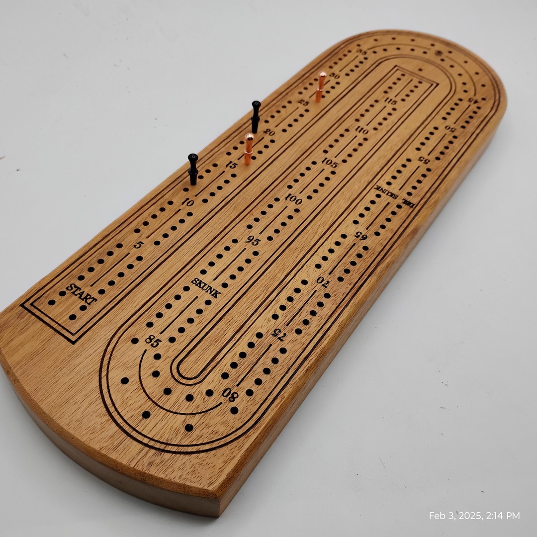 African Mahogany Large Format Exotic Wood Cribbage Board - Etsy