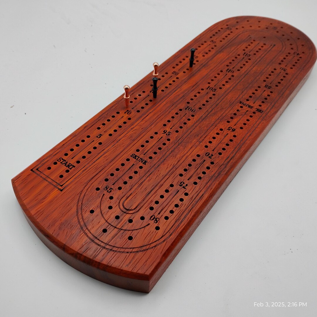 African Padauk Large Format Exotic Wood Cribbage Board - Etsy