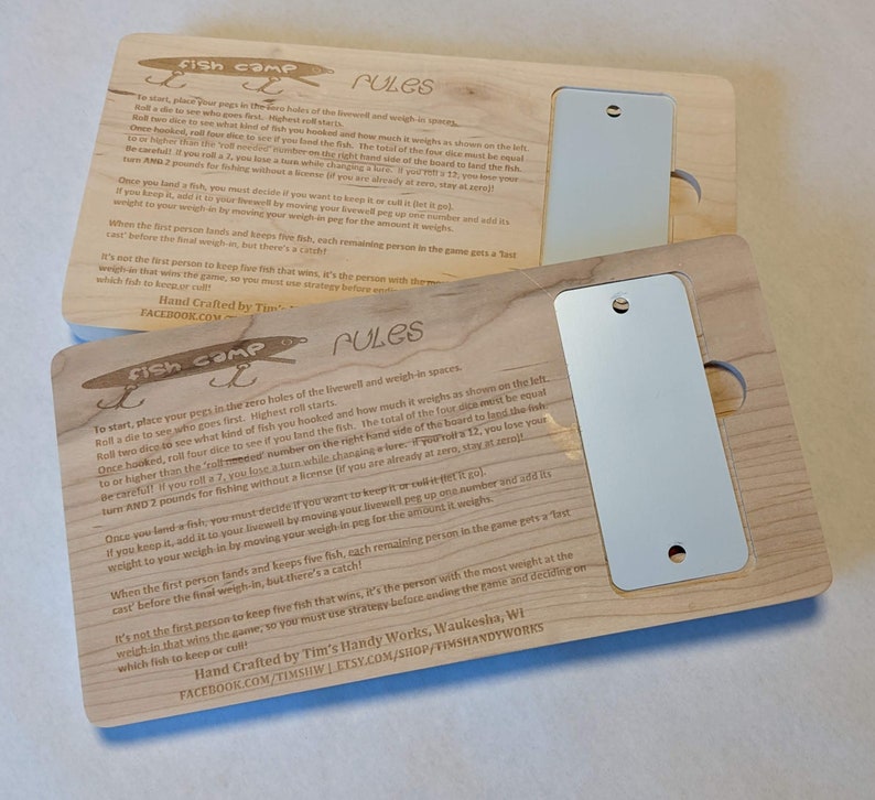 Solid Maple Fish Camp Dice Game - Etsy