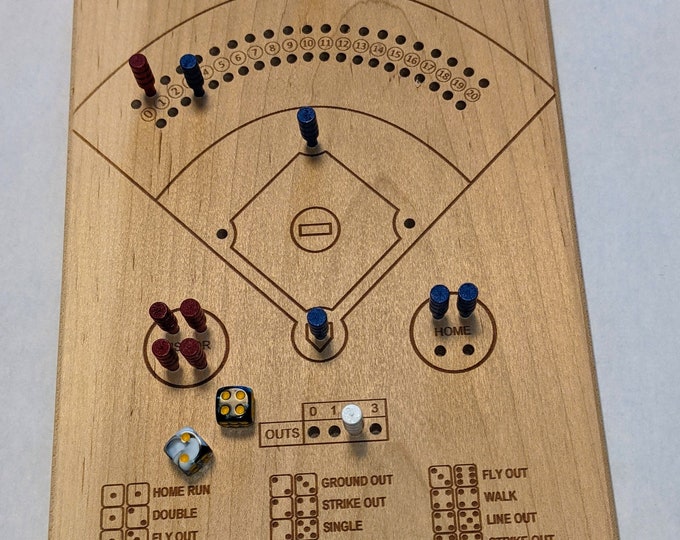 Solid Maple Baseball Dice Game | Etsy