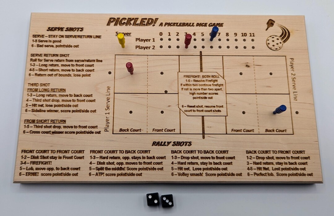 Solid Maple Pickled - A Pickleball Dice Game - Etsy