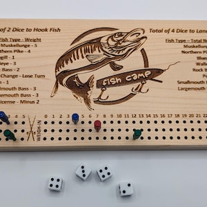 Solid Maple Fish Camp Dice Game - Etsy