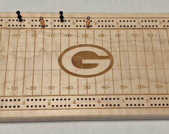 Green Bay Packer Cribbage Board Made From Oak. - Etsy