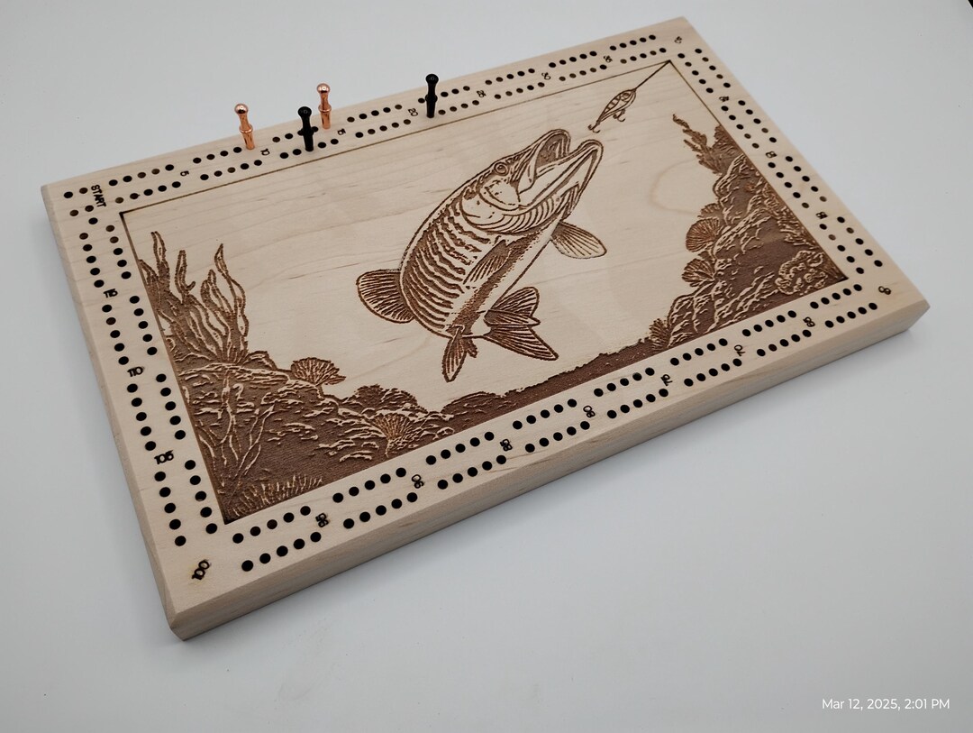 Musky Themed Cribbage Board - Etsy