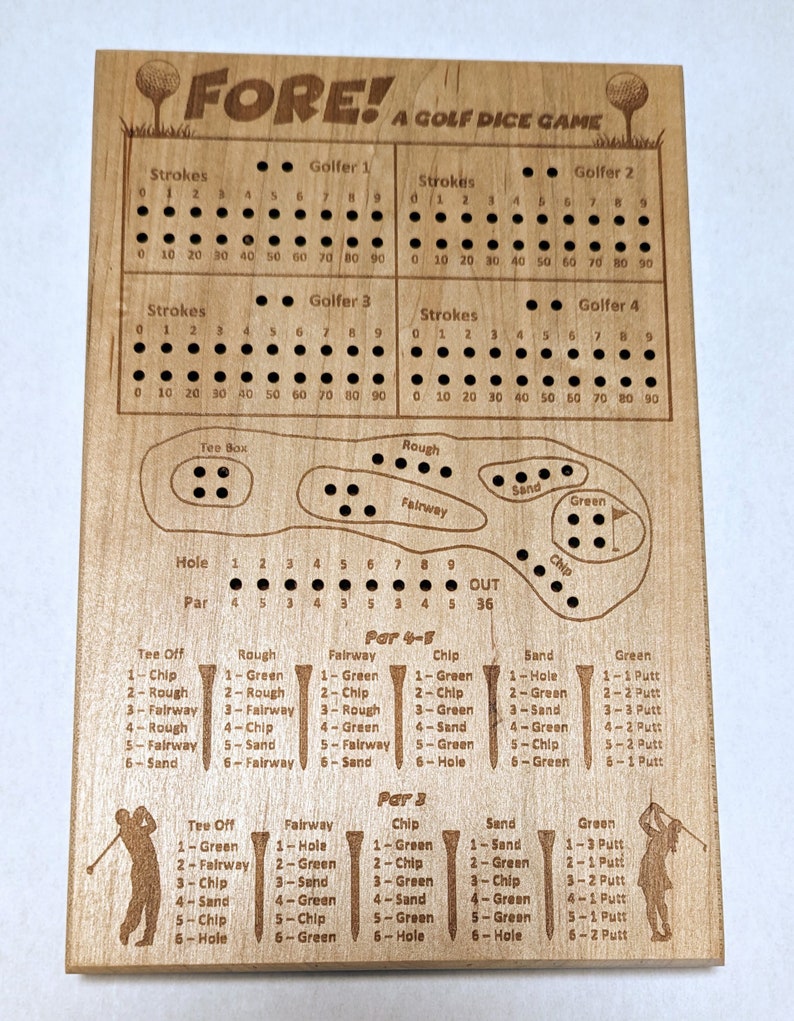 Fore A Golf Dice Game - Etsy