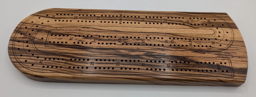 Zebrawood Large Format Exotic Wood Cribbage Board - Etsy