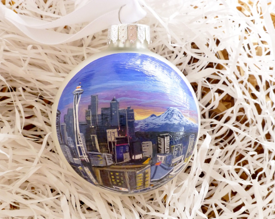 Handpainted Cityscape Ornament, Personalized Building Keepsake - Etsy