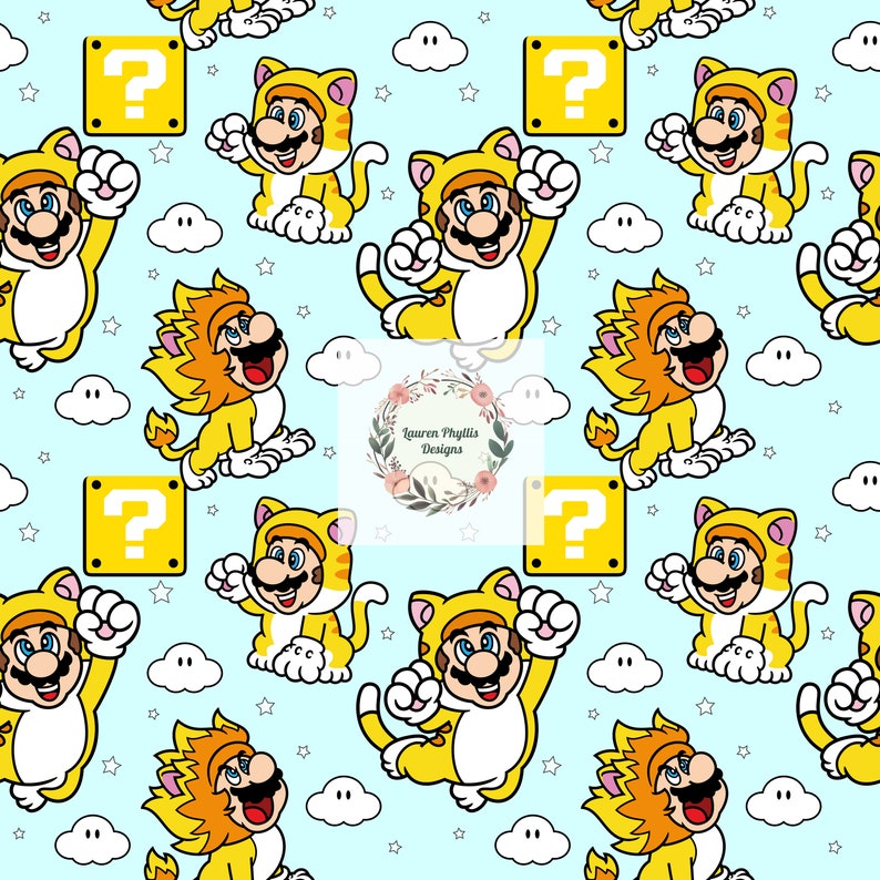 Super Mario Seamless Design, Repeating Pattern for Fabric Sublimation ...