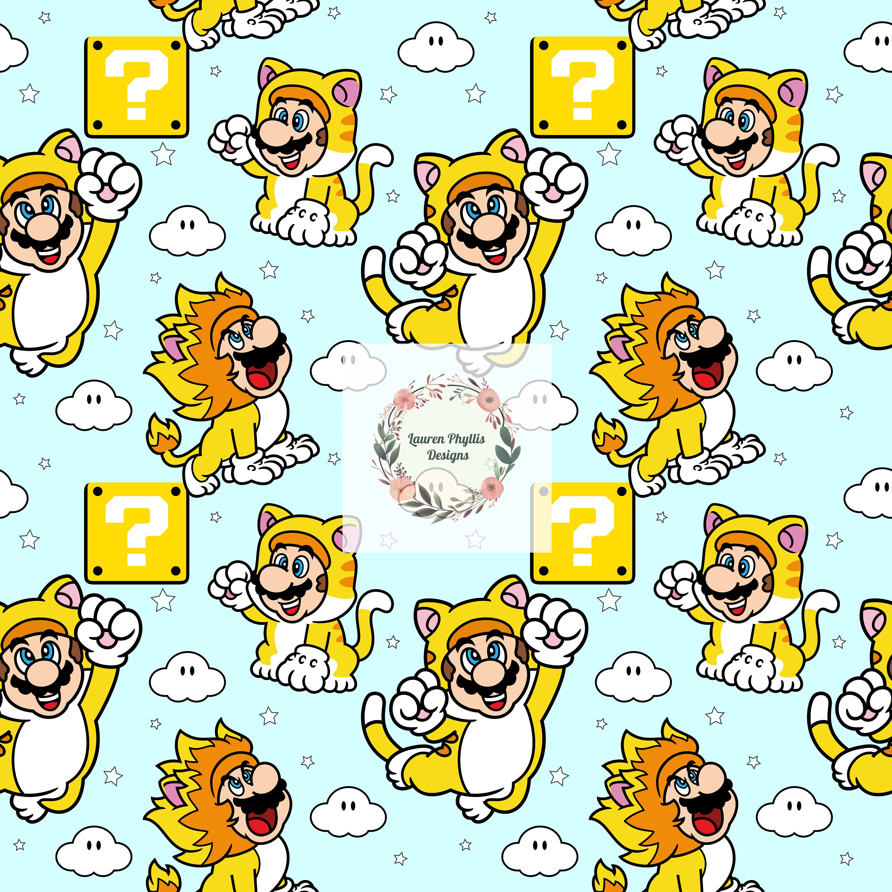 Super Mario Seamless Design, Repeating Pattern for Fabric Sublimation ...