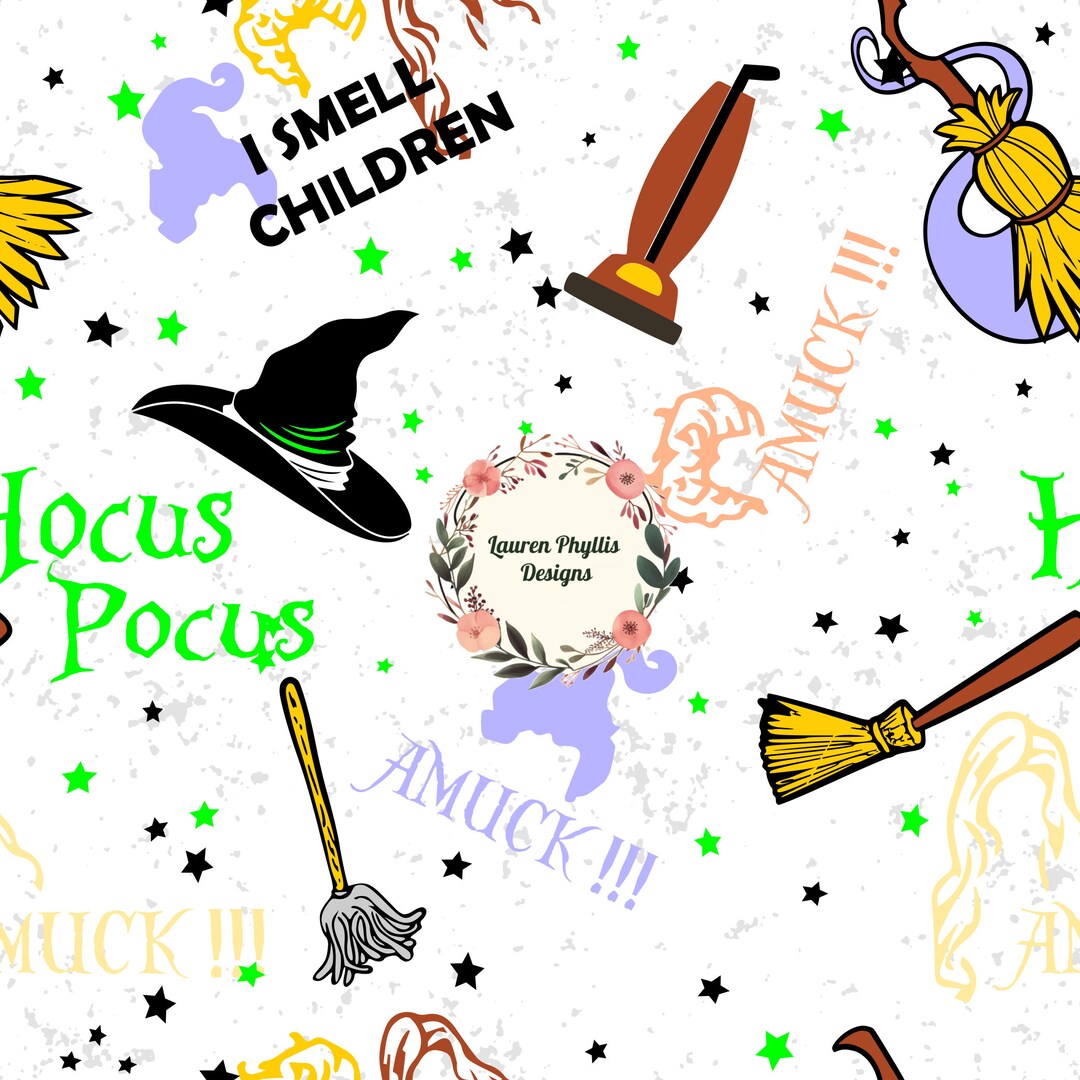 Hocus Pocus Seamless Pattern for Sublimation and Fabric Printing ...