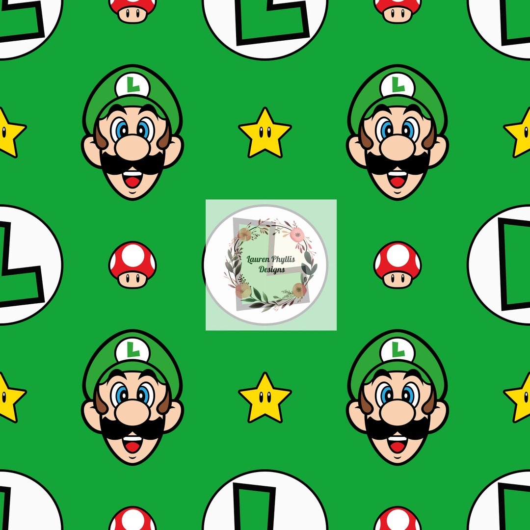 Team Luigi Seamless Pattern Boy Sublimation Design, Seamless File ...