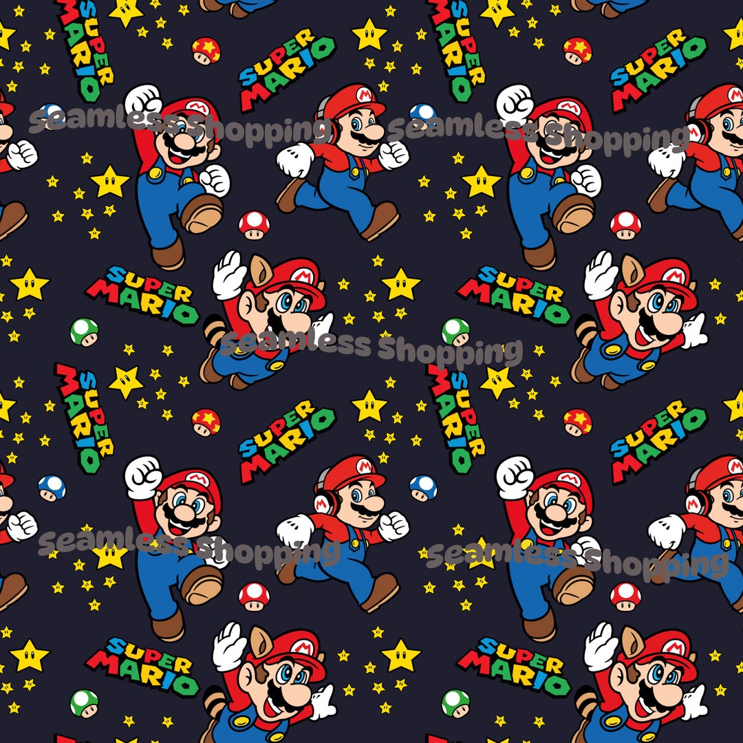 Supermario Seamless Pattern Cartoon Seamless Pattern for Boys, Video ...